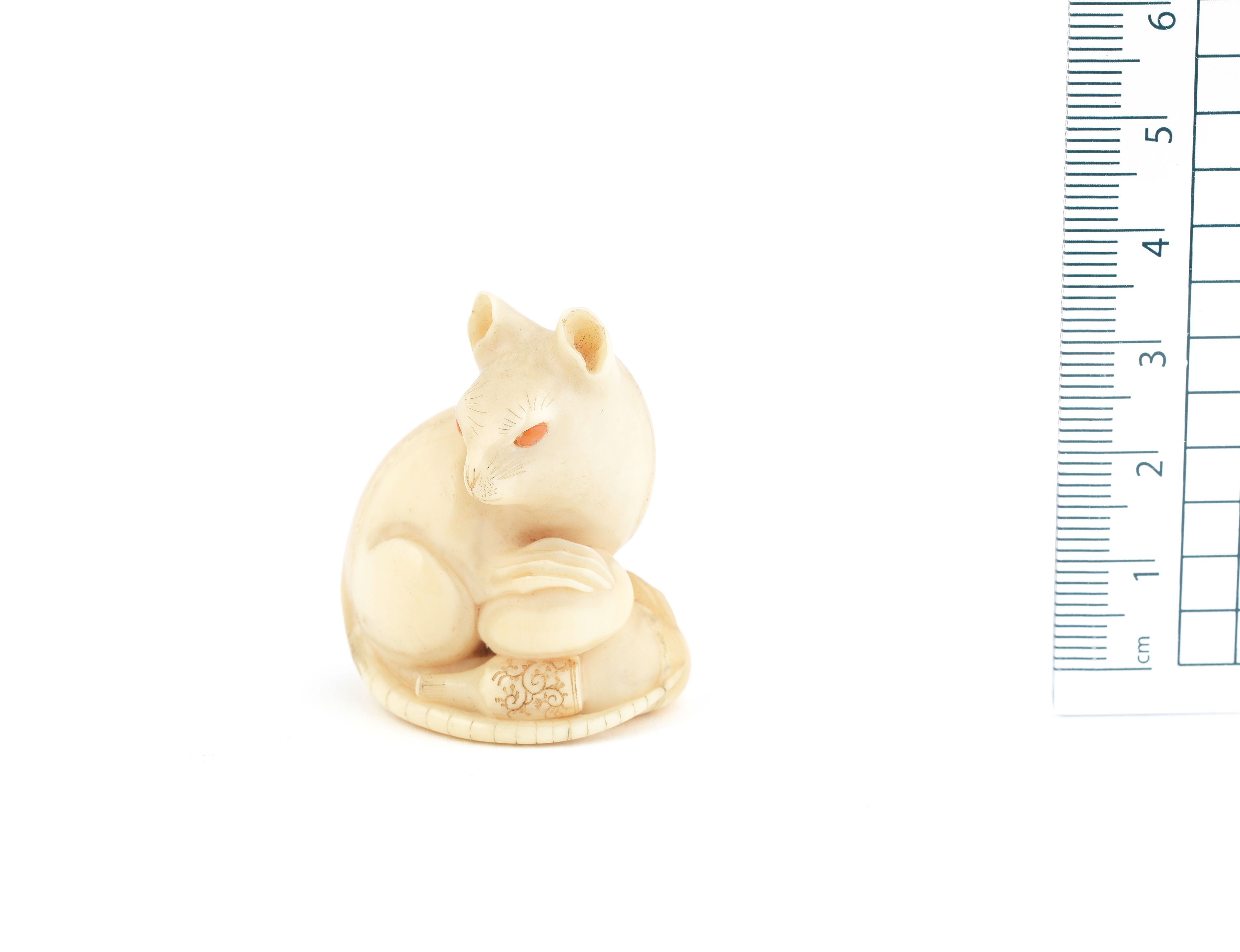 Bonhams : A narwhal tusk netsuke of a rat By Kawamoto Shuraku, Edo ...