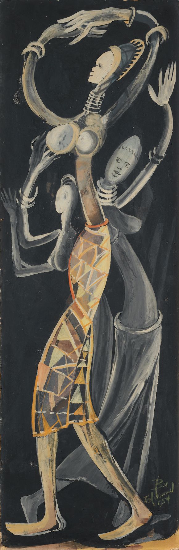 Bonhams : Benedict Chukwukadibia Enwonwu M.B.E (Nigerian, 1917-1994) Africa Dances I