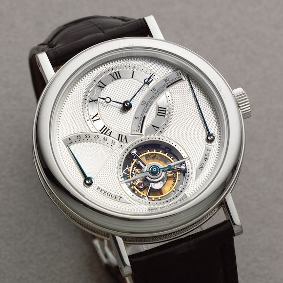 Bonhams : Breguet. A very fine and rare platinum manual wind tourbillon ...