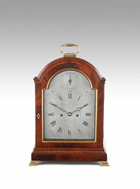 Bonhams : A good late 18th/early 19th century mahogany table clock ...