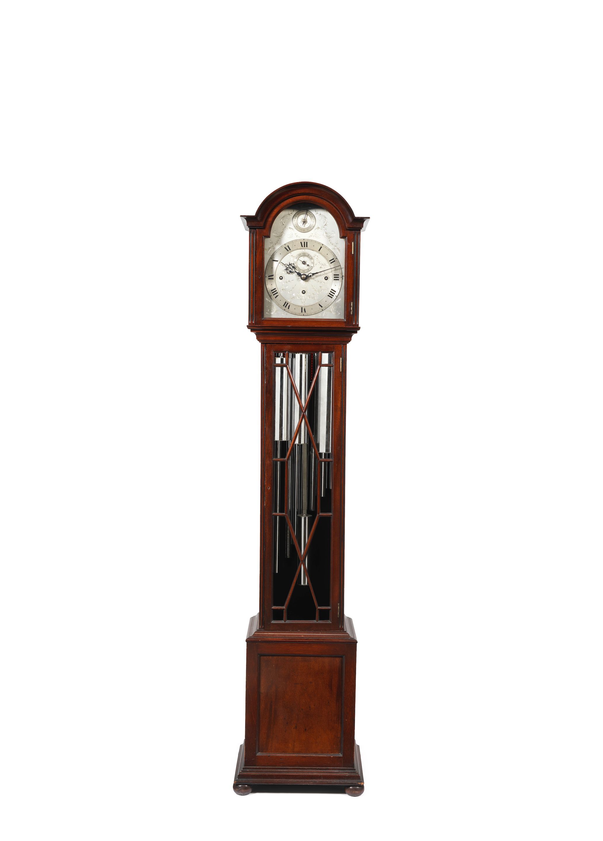 Bonhams : An Edwardian mahogany musical chiming longcase clock the dial ...