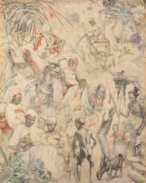 Bonhams : Edith Grace Wheatley (British, 1888-1970) Nigerian Tapestry