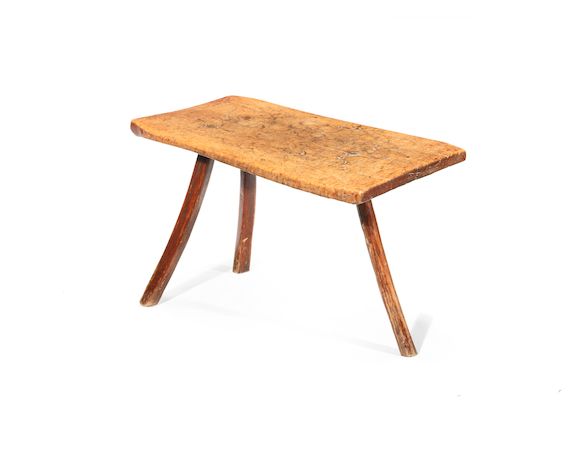 Bonhams : An early 19th century ash and possibly beech primitive low ...