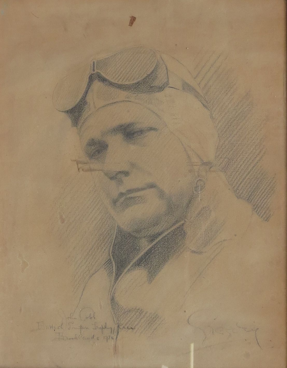 Bonhams Cars : Gregory, 'John Cobb' a portrait illustration,