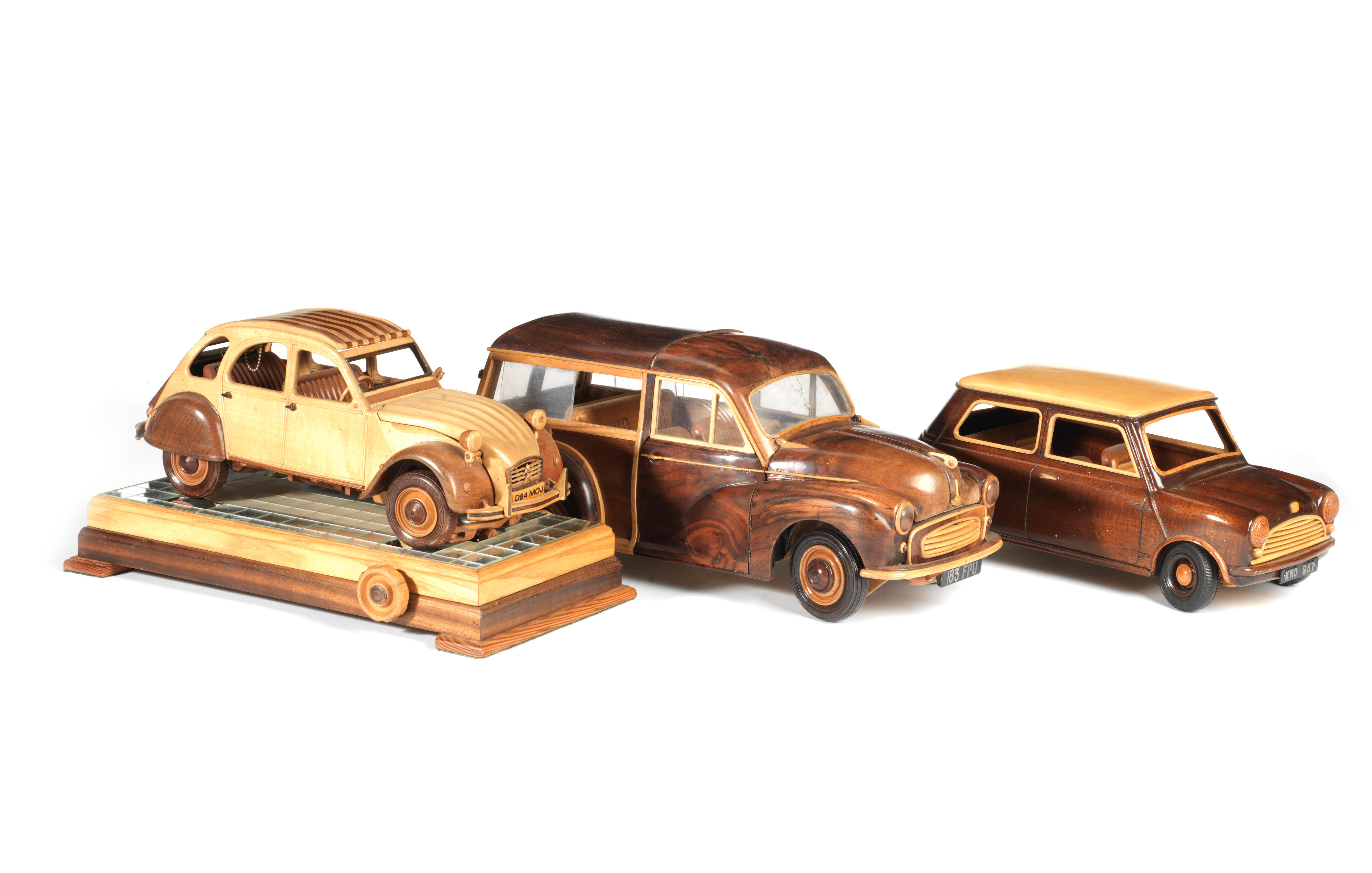 Bonhams Cars Three Scratch Built Wooden Scale Models Of A Citroen 2cv