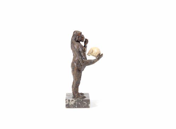 Bonhams : 'evolution' a patinated bronze and carved ivory study by ...