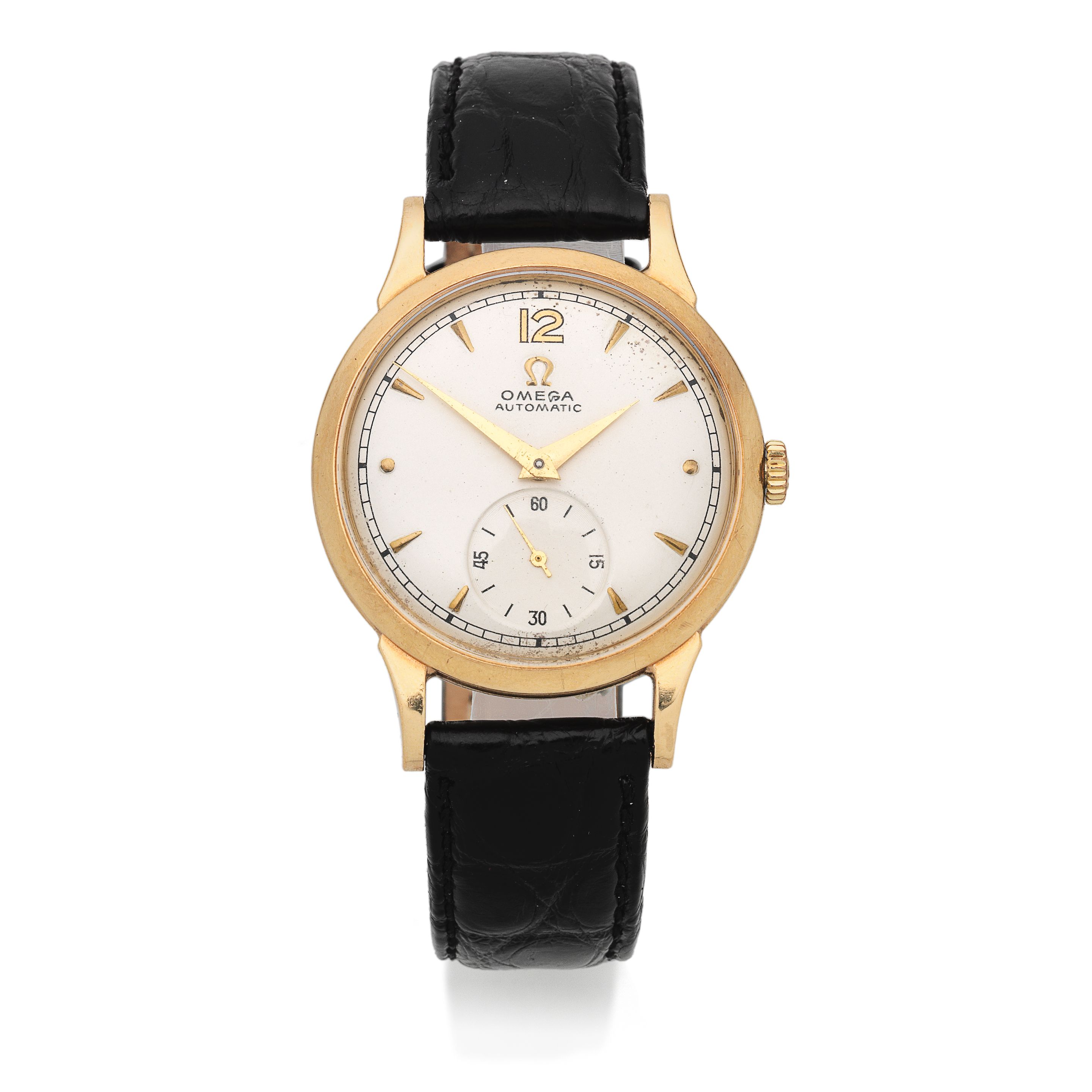 Bonhams : Omega. A 9K gold bumper automatic wristwatch Ref 12308 ...
