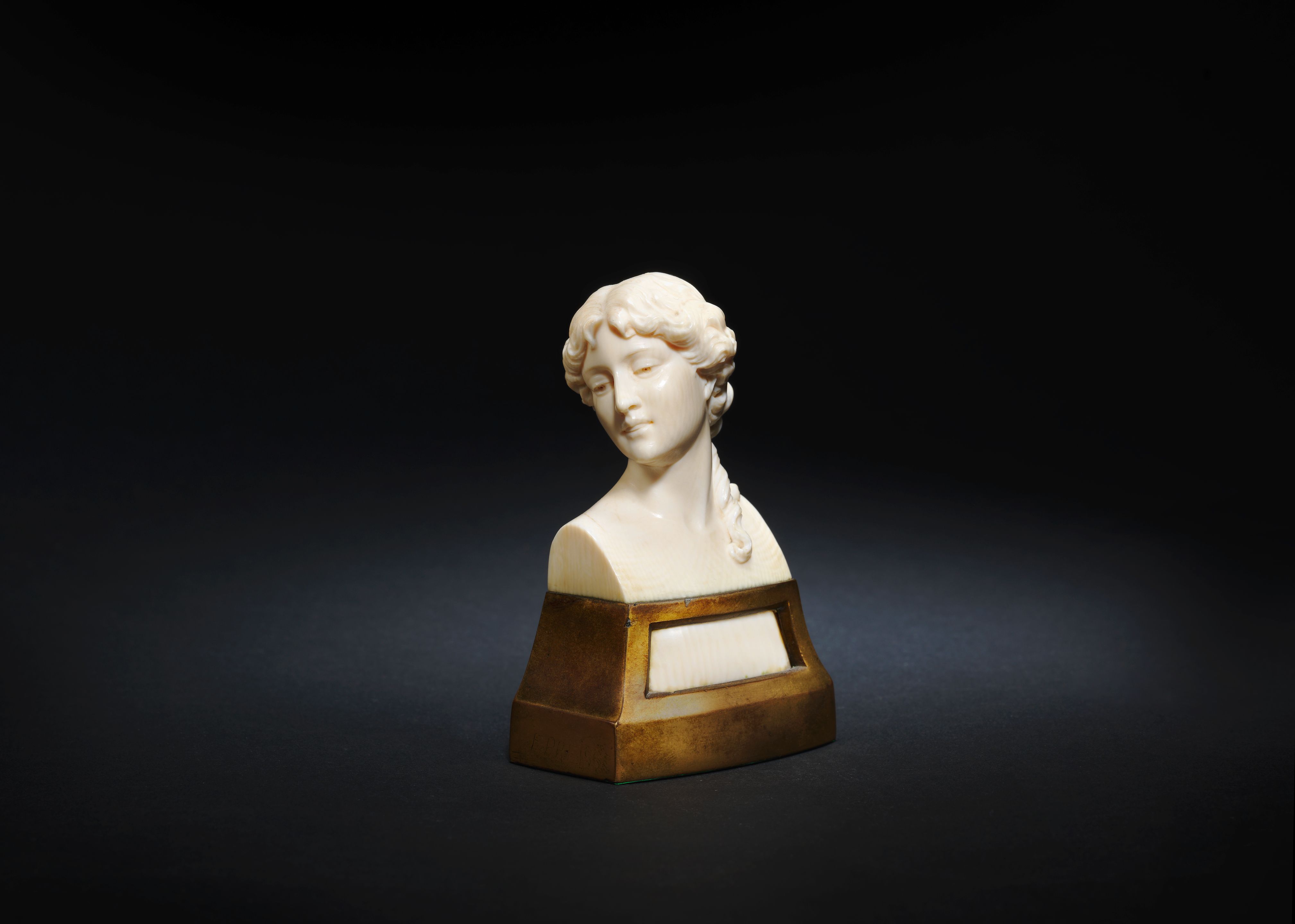 Bonhams : 'Aphrodite' a carved ivory bust on bronze base by Ferdinand ...