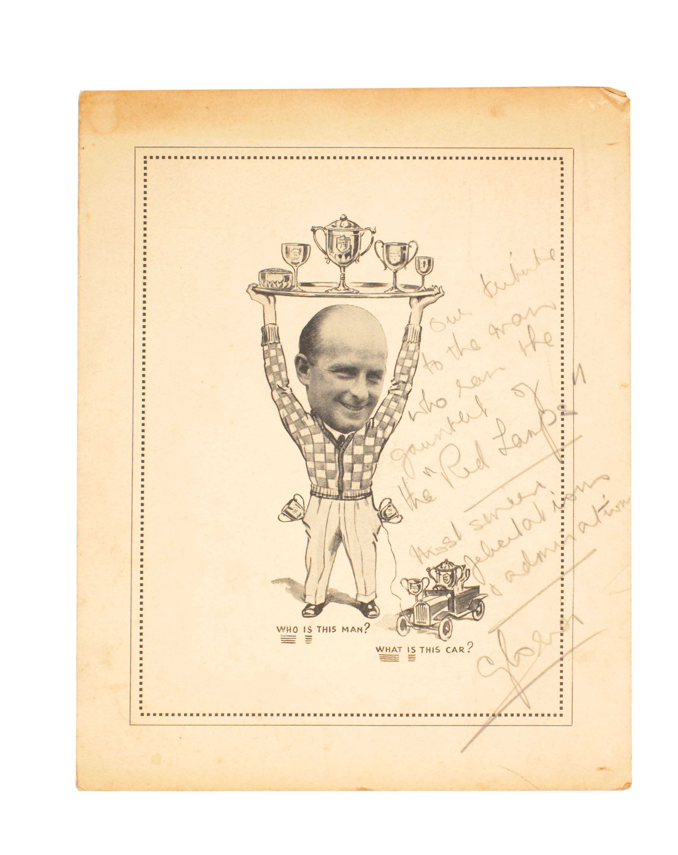 Bonhams Cars : A celebratory dinner menu for Donald Healey's 1934 Monte ...