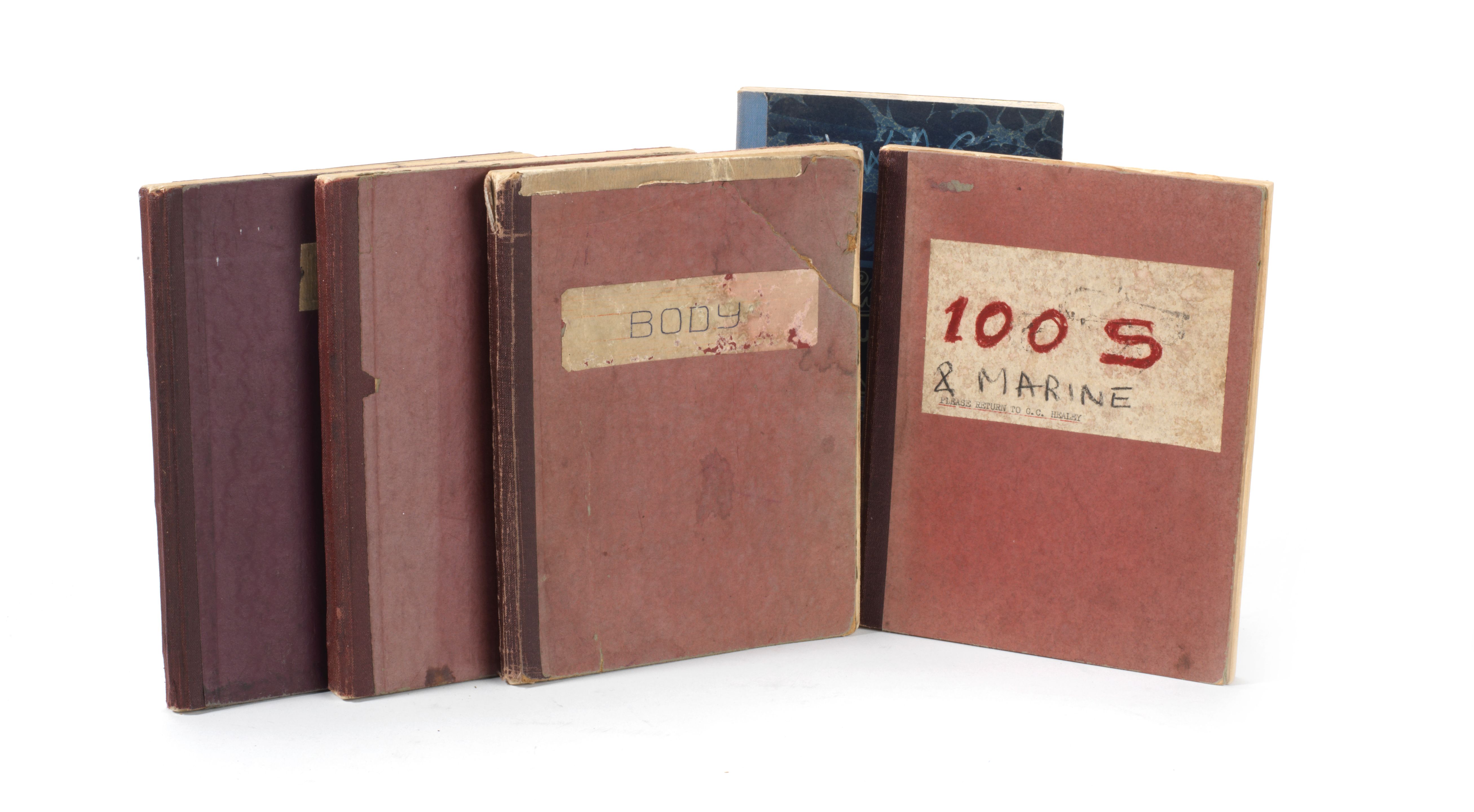 Bonhams Cars : Five of Geoffrey Healey's notebooks with hand-written ...
