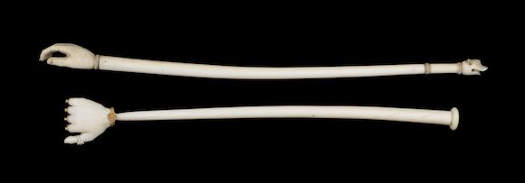 Bonhams : Two ivory back scratchers India, 19th century