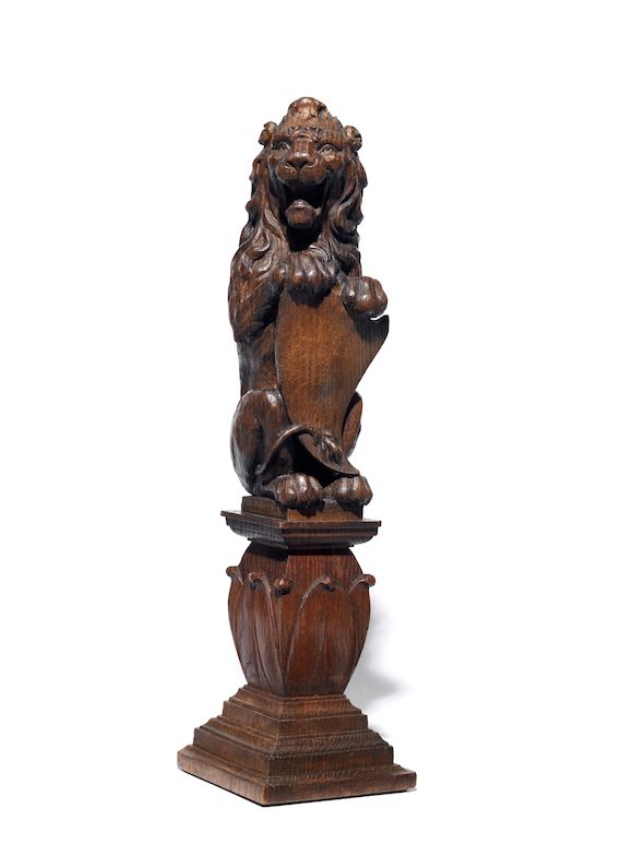 Bonhams : An early 20th century carved oak finial, Northern European ...