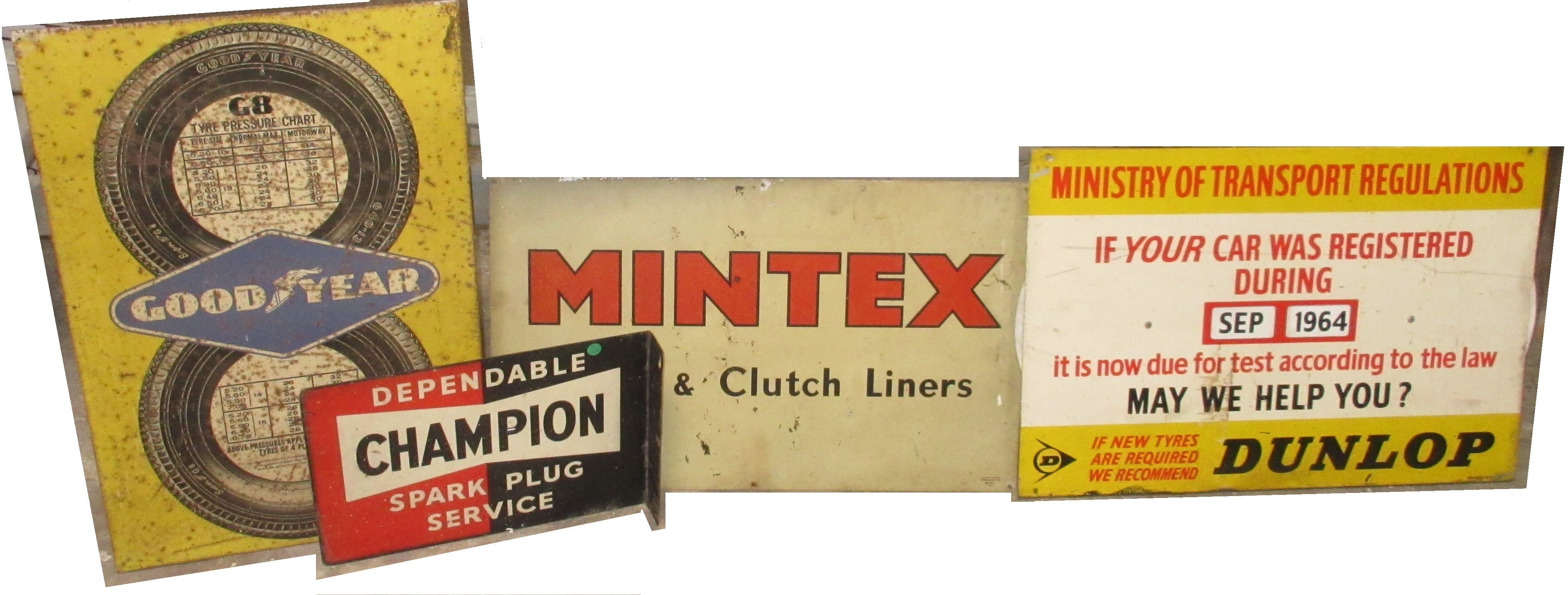 Bonhams Cars : Five tin signs, ((5))