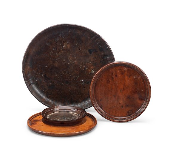 Bonhams : An 18th century turned burr oak platter, English (4)