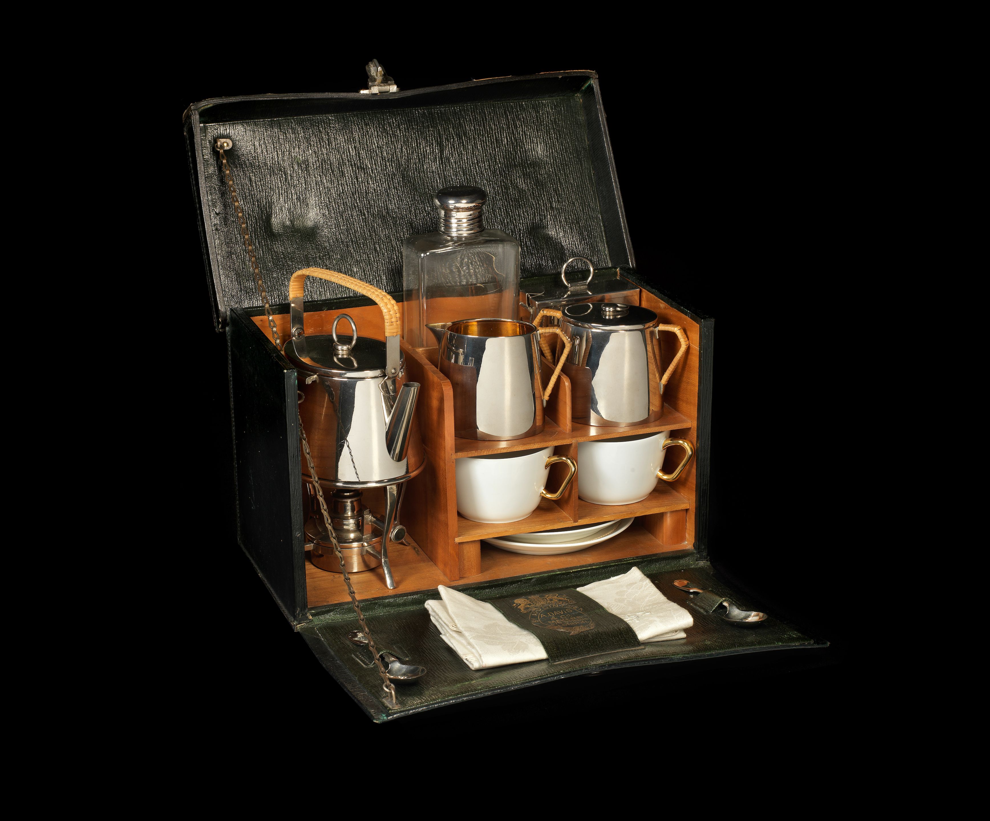 Bonhams Cars : An early cased tea set for two persons by A. Davies & Co ...