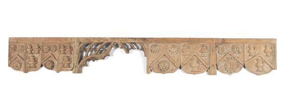 Bonhams : A last half of the 15th century carved oak heraldic screen ...