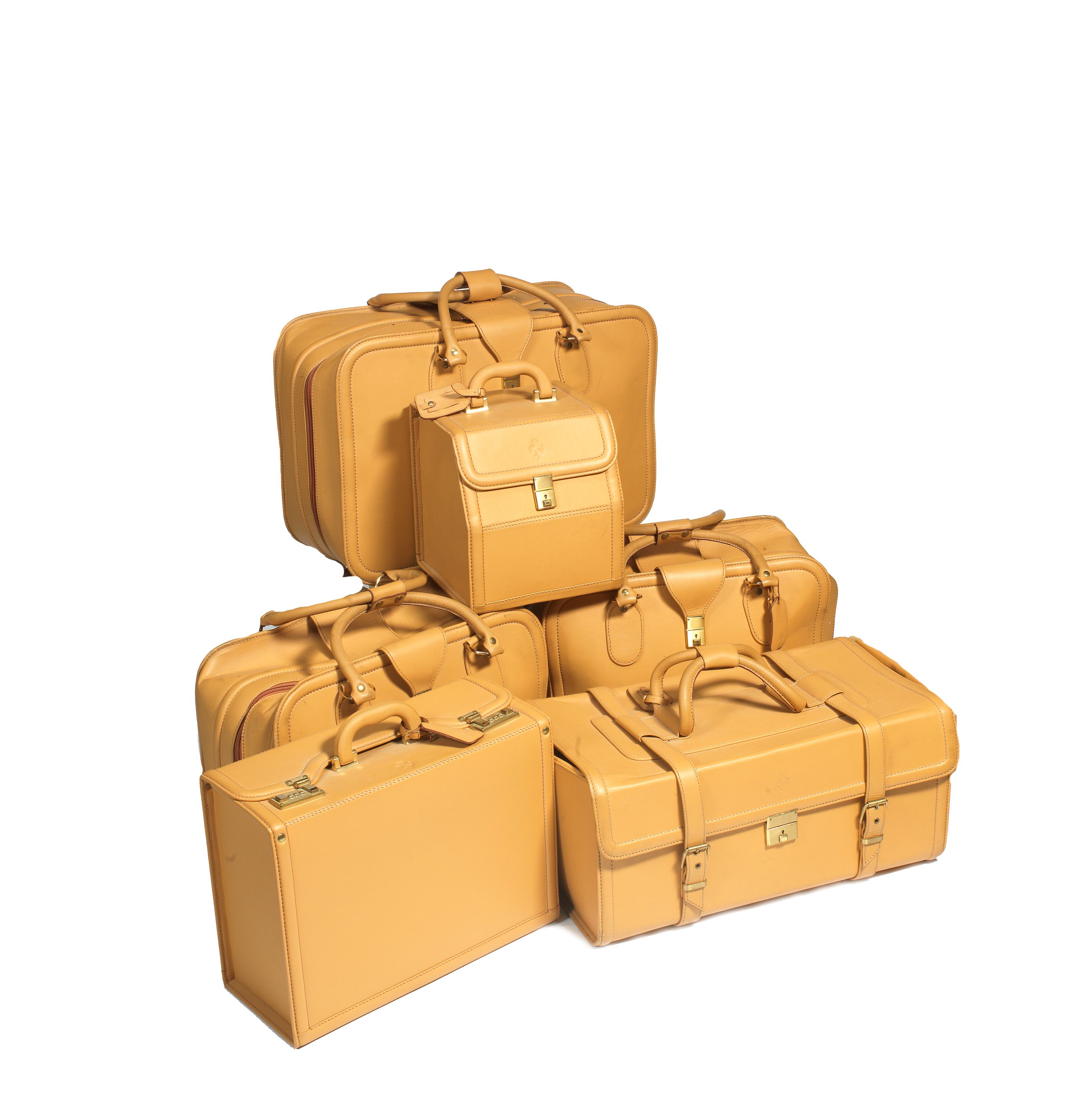 Bonhams Cars : A six piece leather luggage set for Ferrari Mondial T ...