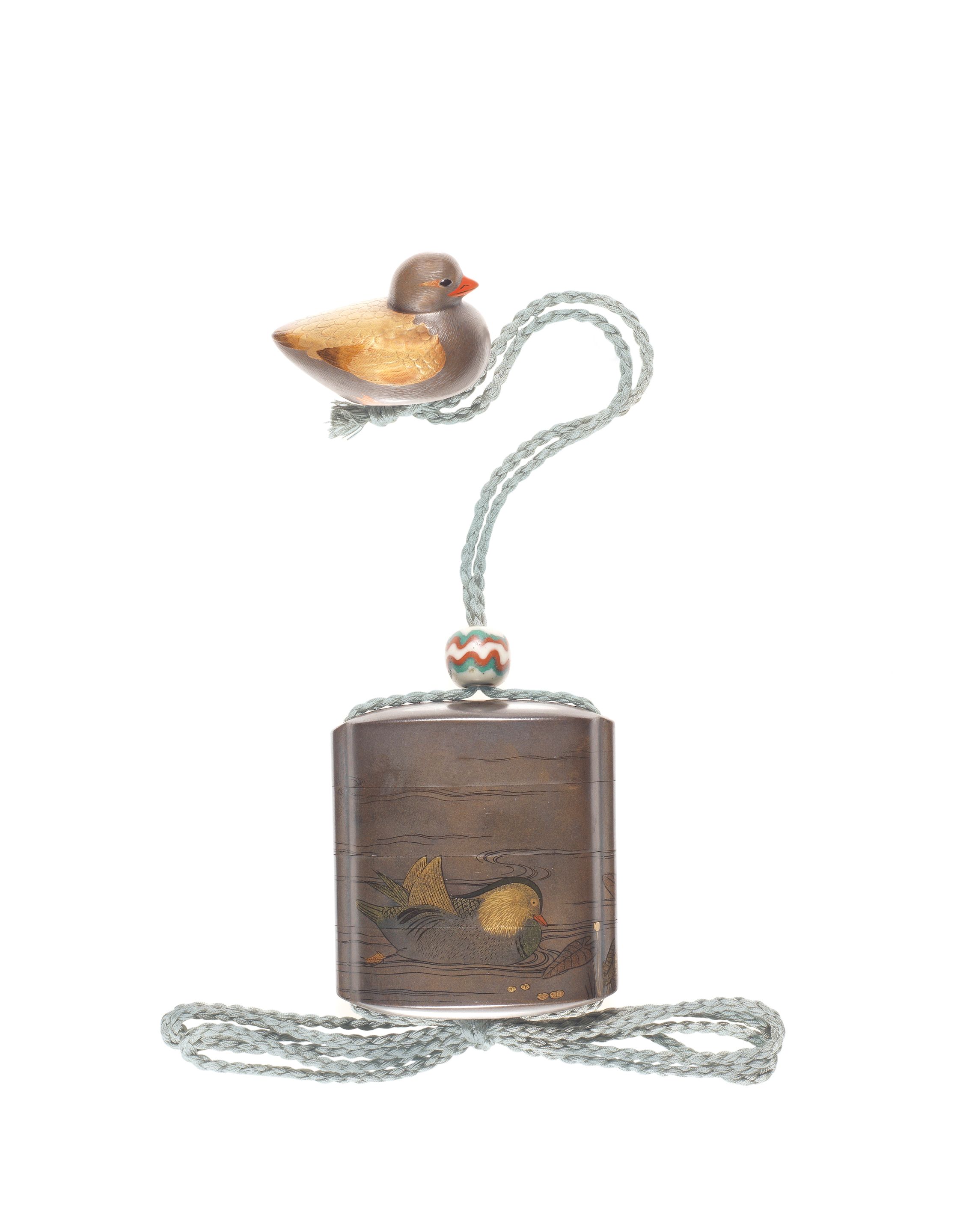 Bonhams : IIZUKA TŌYŌ INRŌ WITH GOOSE AND MANDARIN DUCK Edo period ...