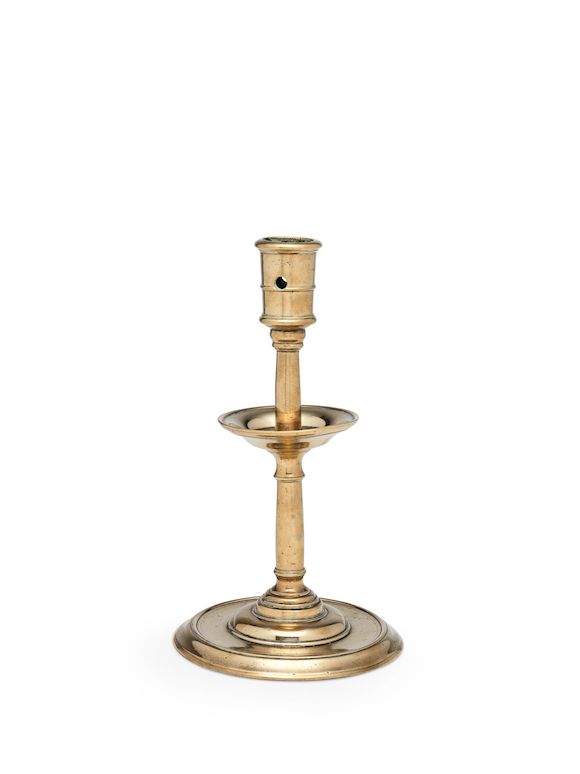 Bonhams : A 16th century copper alloy socket pillar candlestick, French ...