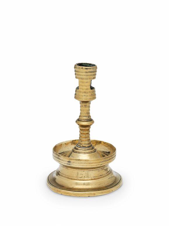 Bonhams : An unusual 15th century copper alloy socket candlestick ...