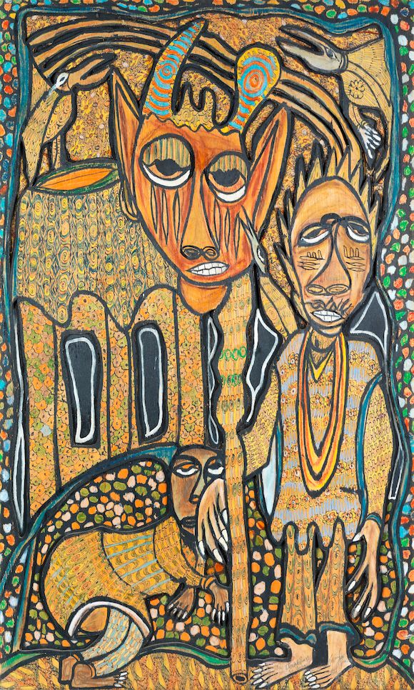 Bonhams : Twins Seven-Seven (Nigerian, 1944-2011) Obatala Priest in the ...
