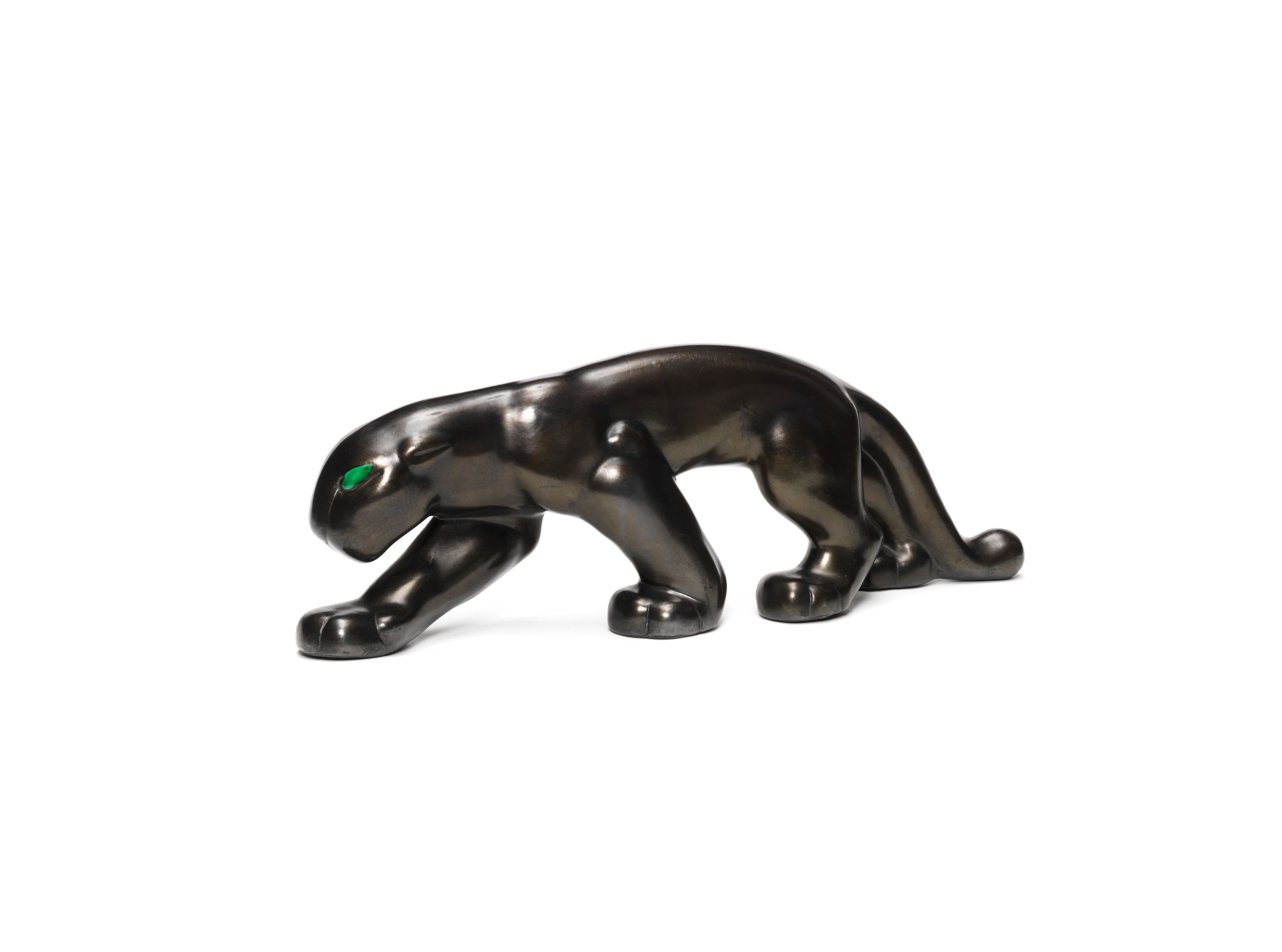 Bonhams : a rare art deco cubist Ceramic Panther by Primavera CIRCA 1925