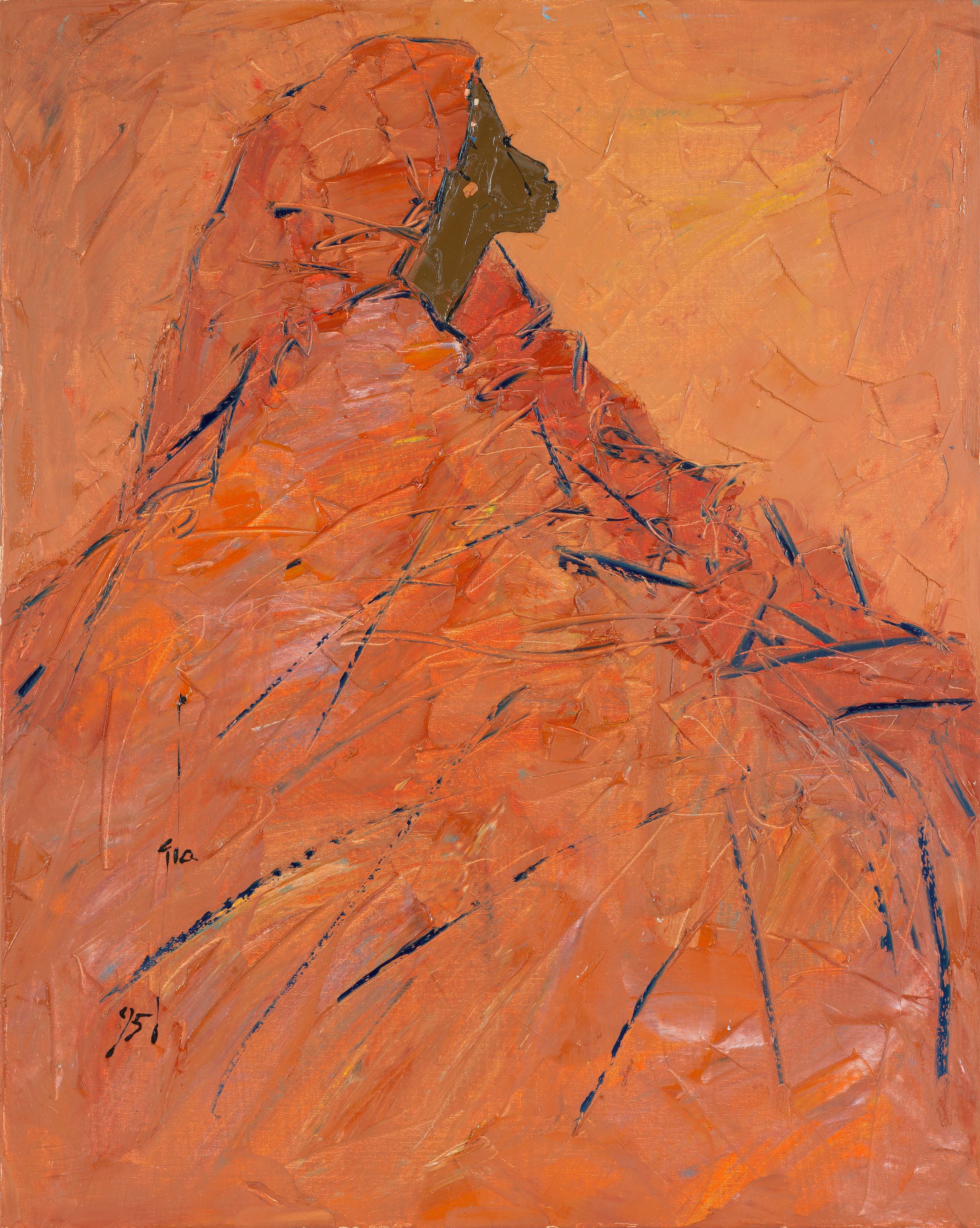 Bonhams : Ablade Glover (Ghanaian, born 1934) Orange woman in profile