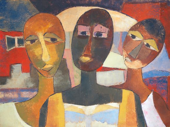 Bonhams : Muraina Oyelami (Nigerian, born 1940) Three women