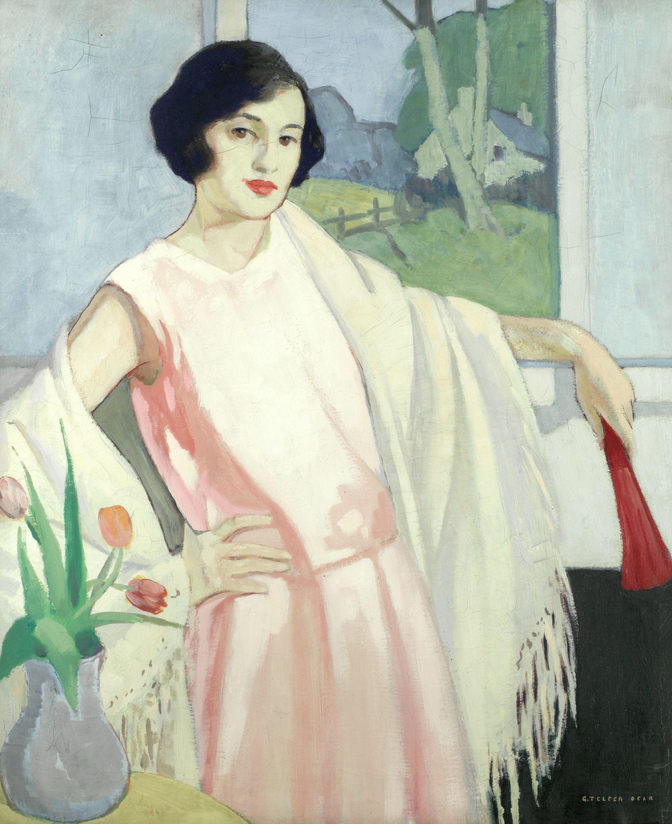 Bonhams : George Telfer Bear (British, 1876-1973) The pink frock