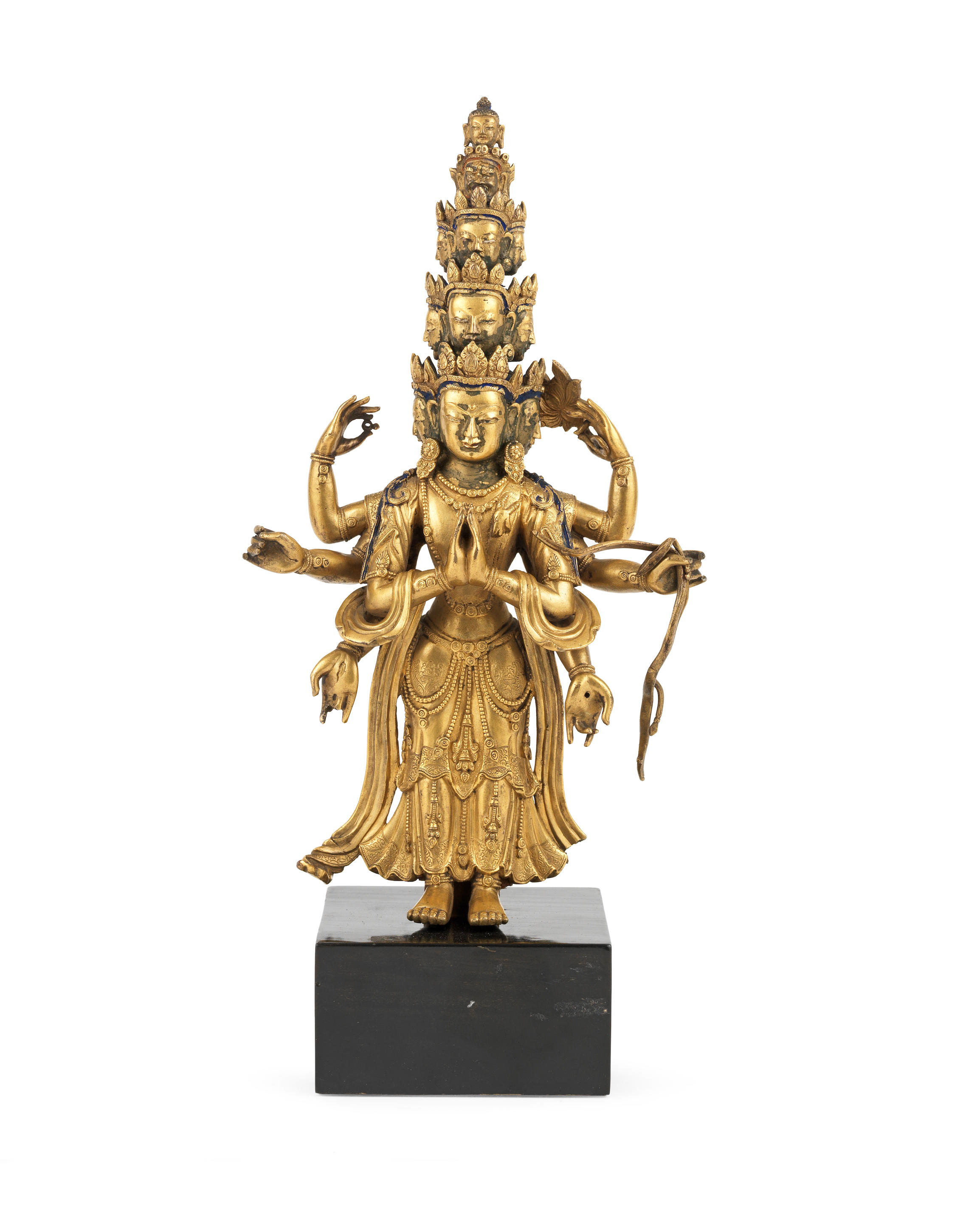 Bonhams A Gilt Bronze Figure Of Eleven Headed Avalokiteshvara 18th