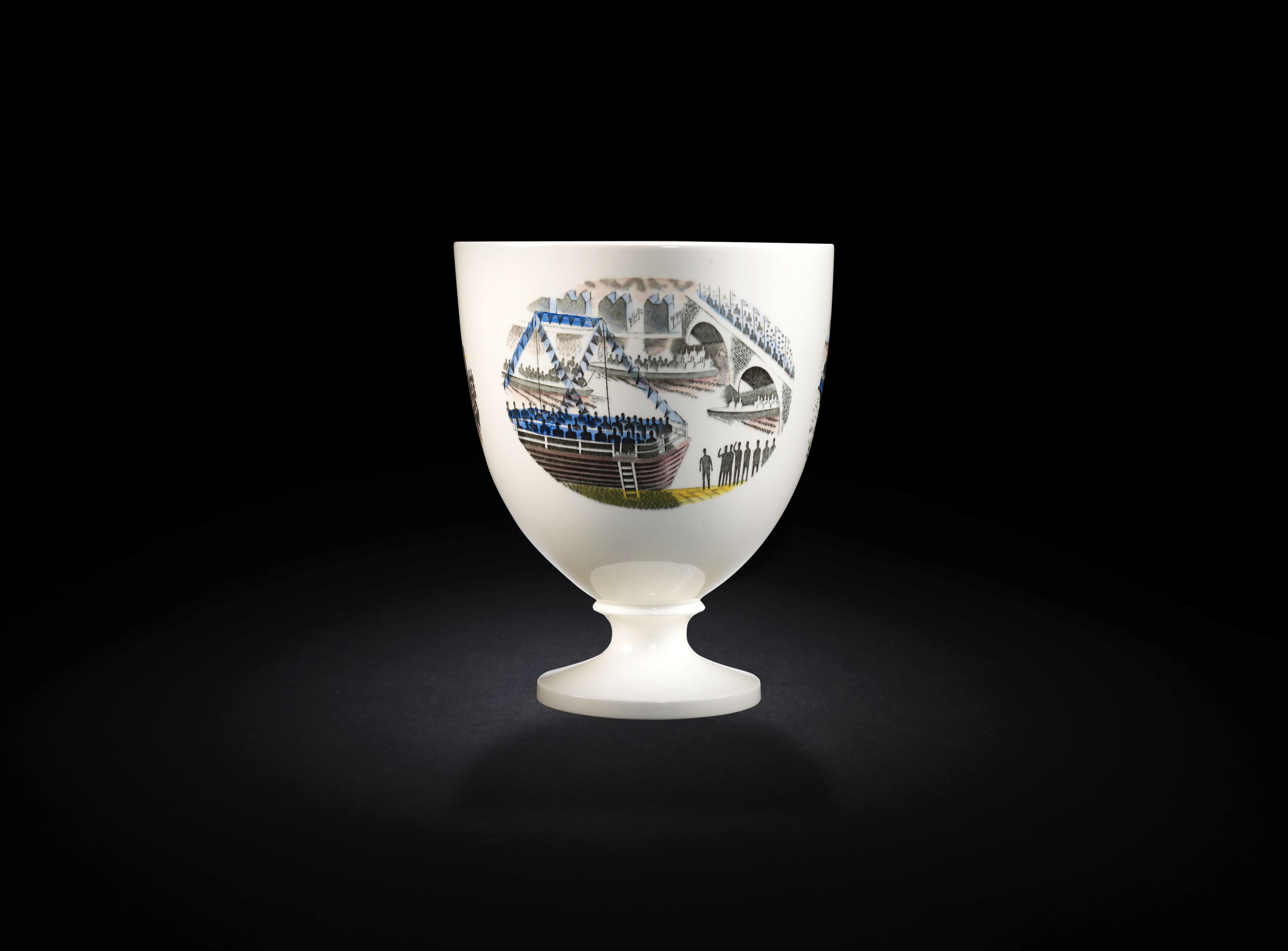 Bonhams : An Eric Ravilious for Wedgwood 'Boat Race' Cup PRINTED MAKER ...