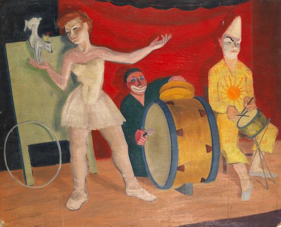 Bonhams : 'The Entertainers' oil on board by Jean-Paul Le Verrier ...