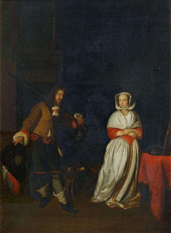 Bonhams : After Gabriel Metsu, 18th Century The Hunter's Gift