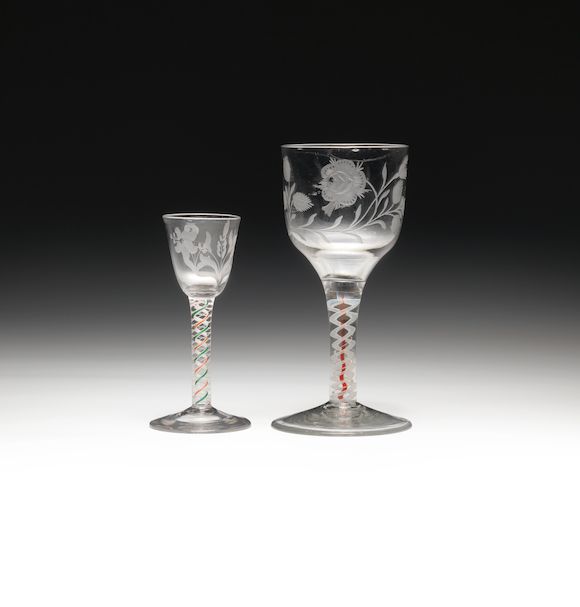 Bonhams : An engraved colour-twist goblet of possible Jacobite ...