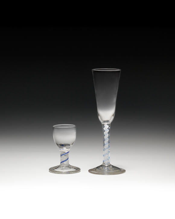 Bonhams A Rare Colour Twist Ale Glass Circa 1765 70
