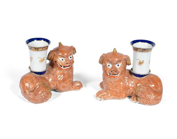 Bonhams : A pair of Chinese export 'luduan' spill vases Qianlong (2)