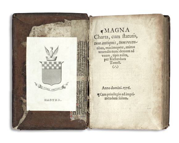 Bonhams : MAGNA CARTA Magna Charta, cum statutis, Richard Tottell, [the ...