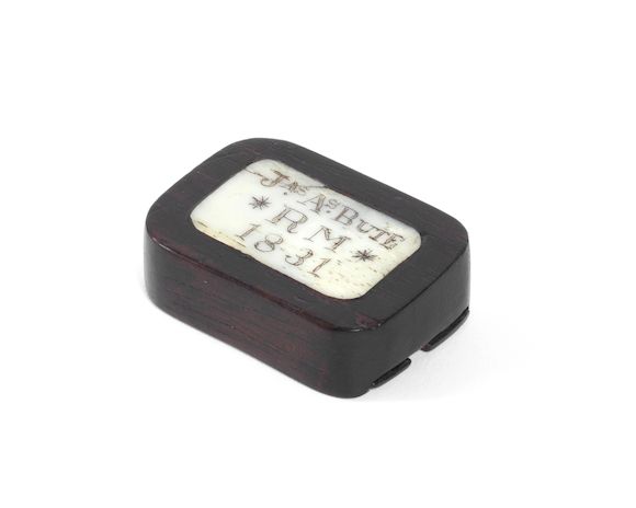 Bonhams : James Bute's rosewood and whalebone snuff box, English, dated ...