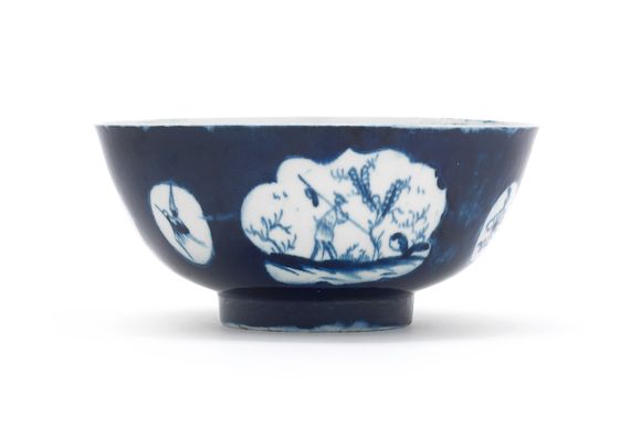 Bonhams : A good Lowestoft slop bowl, circa 1765