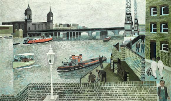 Bonhams : Alfred Daniels RWS, RBA (British, 1924-2015) Bankside and ...