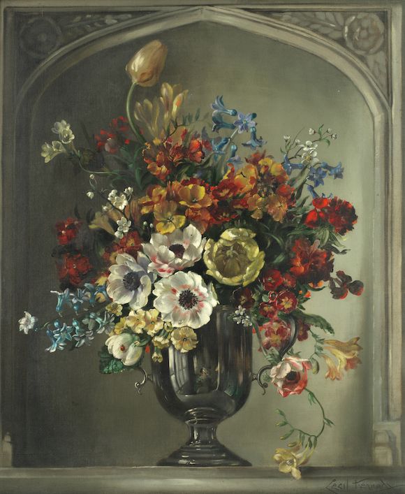 Bonhams : Cecil Kennedy (British, 1905-1997) Still life of flowers with ...