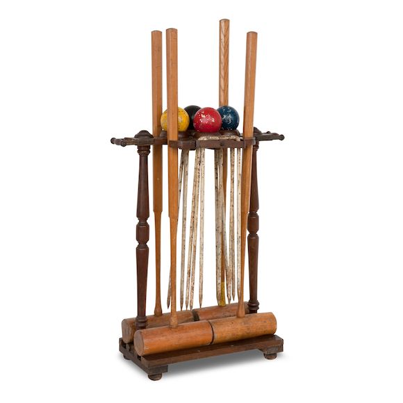Bonhams : A 19th century croquet set on stand