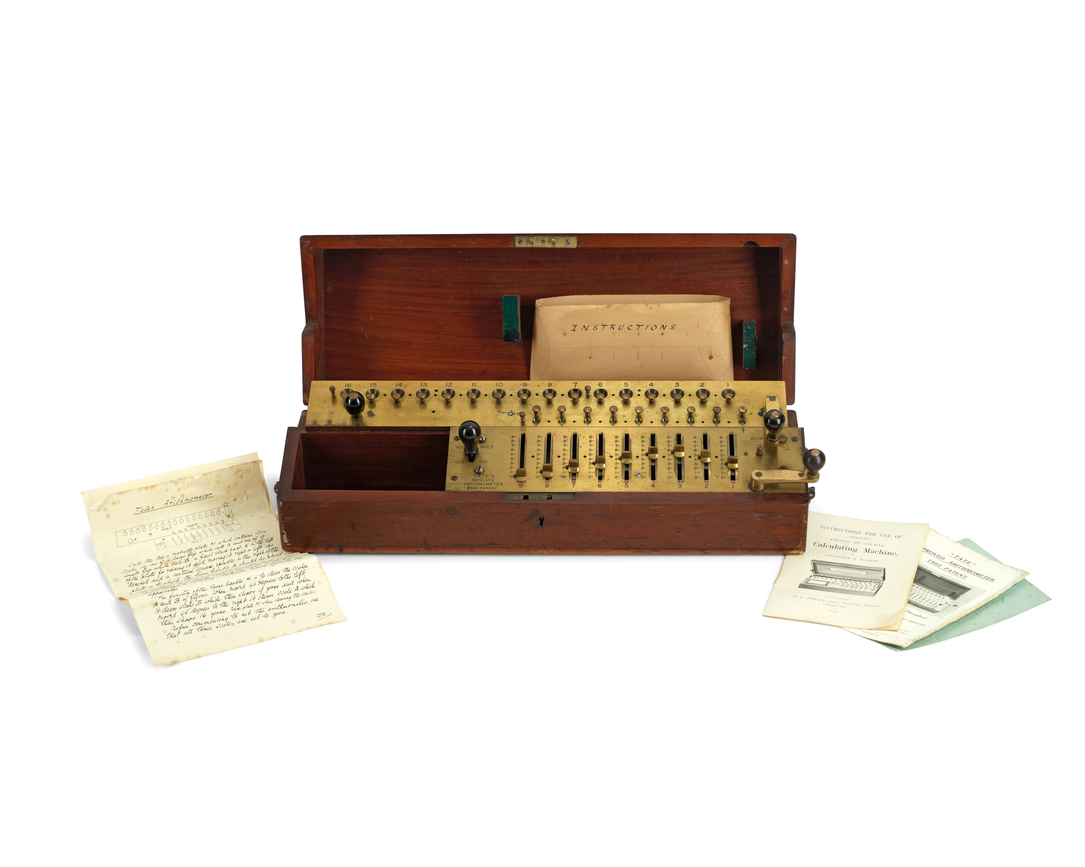 Bonhams : A Tate's improved arithmometer, English, Early 20th century,
