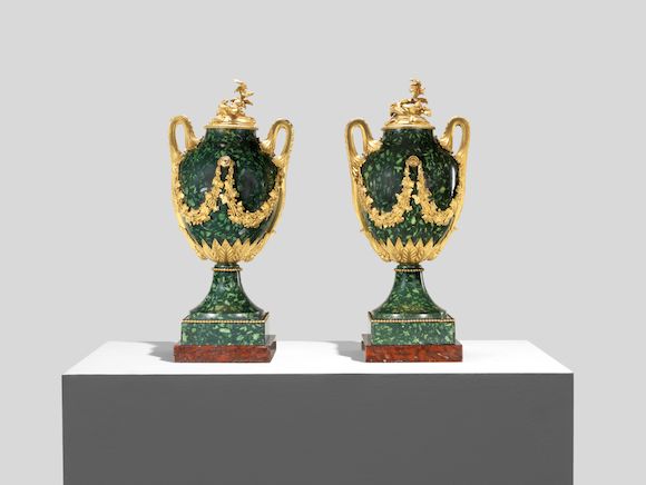 Bonhams : A pair of rare Napoleon III gilt bronze mounted Greek ...
