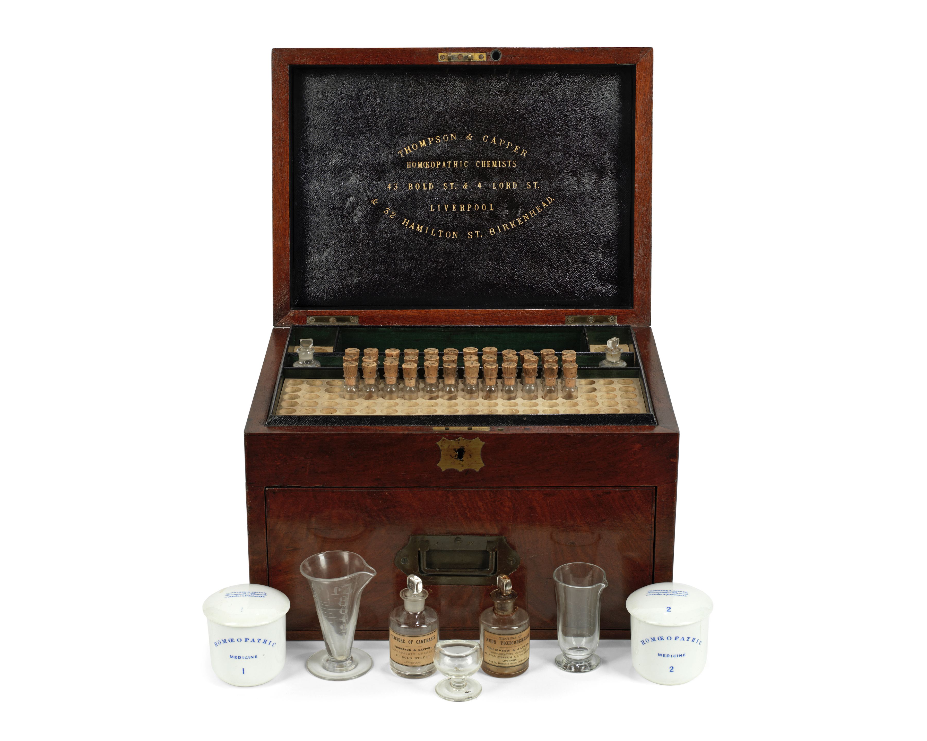 Bonhams : A Thompson & Capper homeopathic chest, English, mid 19th century,