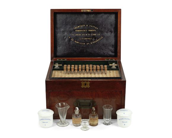 Bonhams : A Thompson & Capper homeopathic chest, English, mid 19th century,