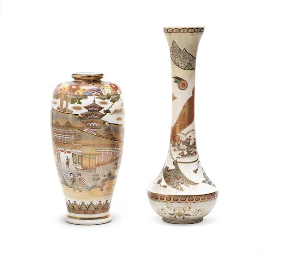 Bonhams : Two large Satsuma vases One by Tozan, Meiji era (1868-1912 ...