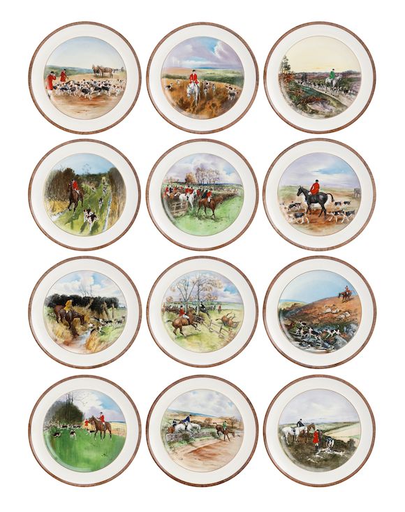 Bonhams : A Complete Set of twelve Copeland Spode Hunting Series Plates ...