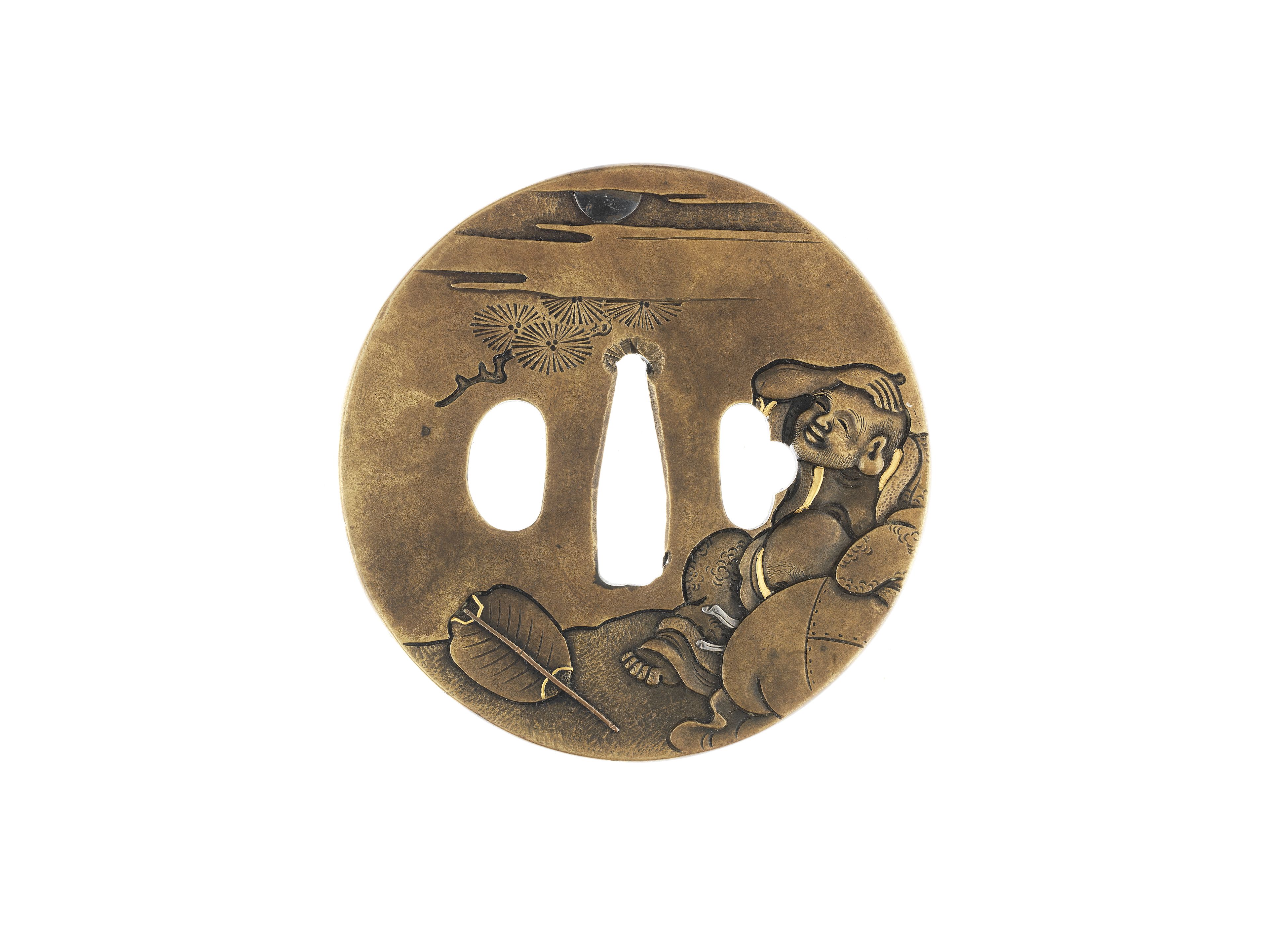 Bonhams : A sentoku tsuba By Nara Tsuneshige, Edo period (1615-1868 ...