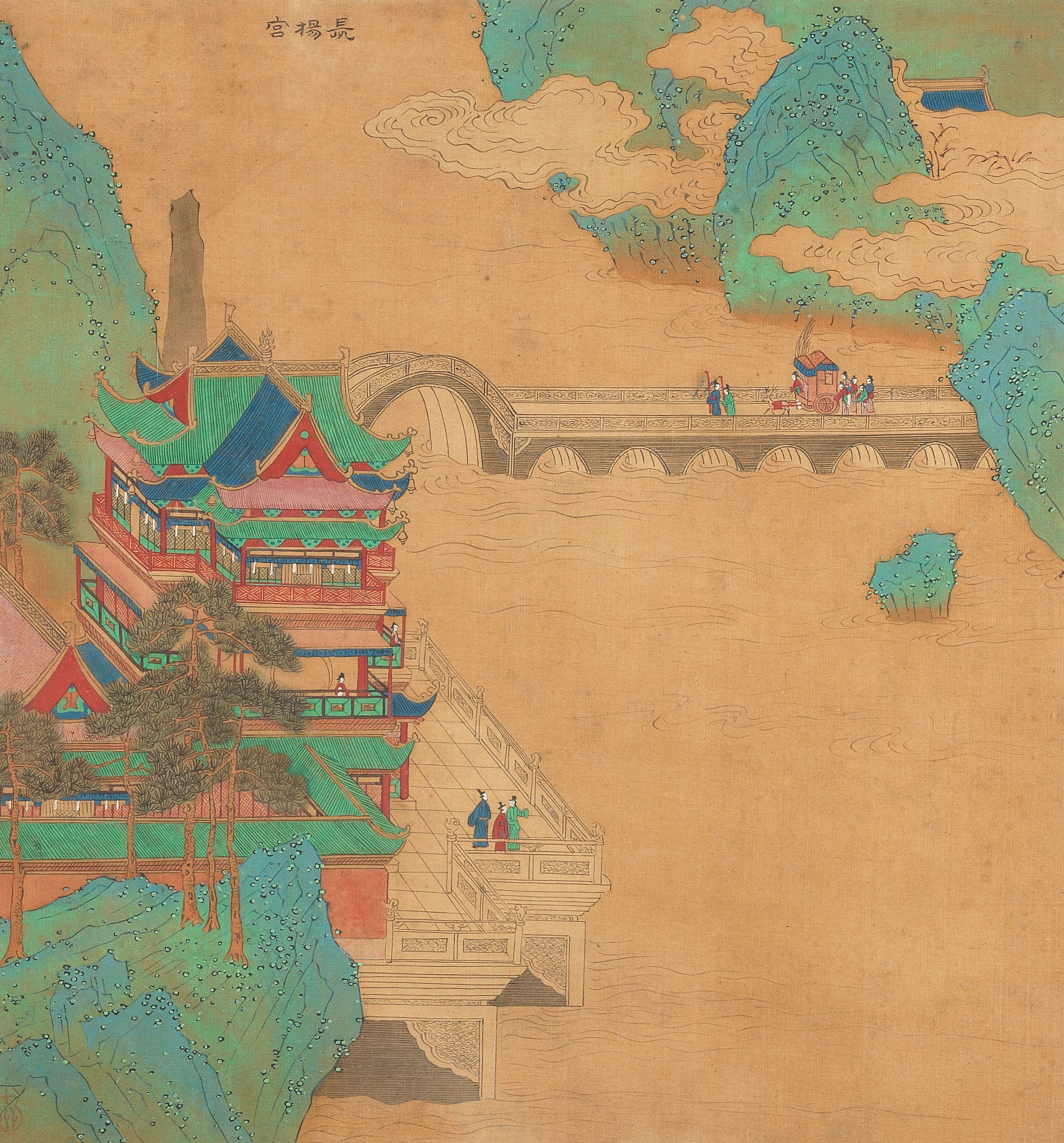 Bonhams : A set of four 'palace' paintings In the style of Qiu Ying ...